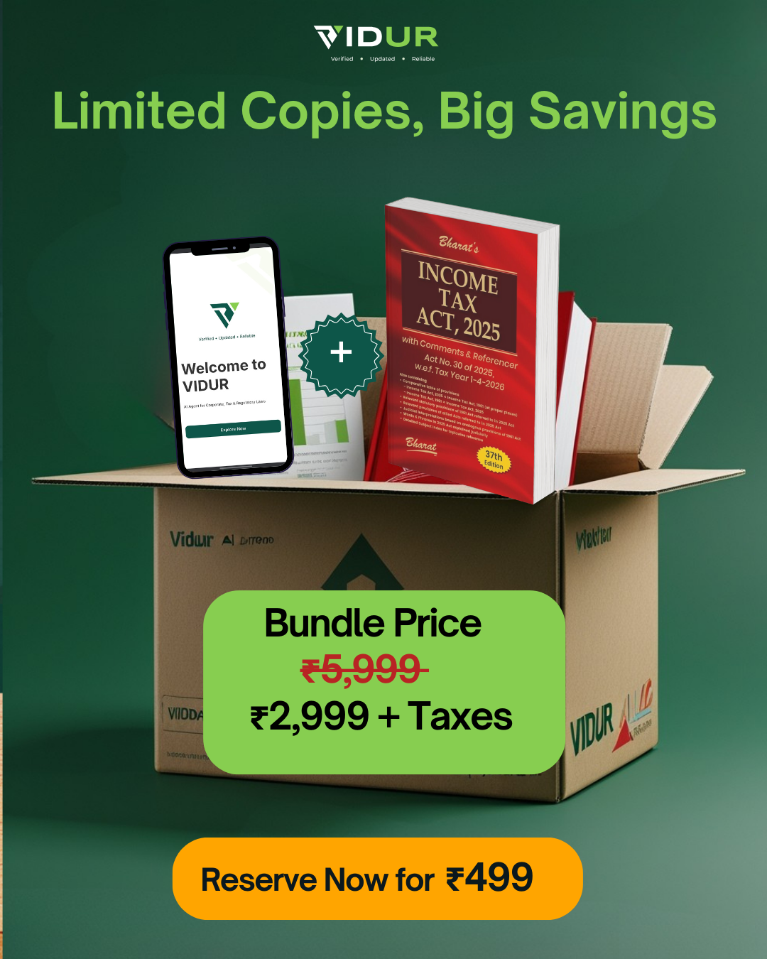 Buy Income Tax Act 2025 Book (Bharat Law) + VIDUR AI Tool – Limited Offer